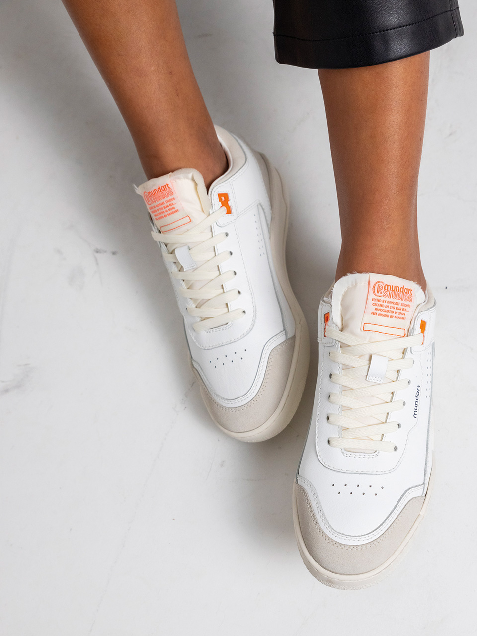 Sneaker Boa Mid Cut - White/Orange - Made in Portugal - Elevatedcore ...