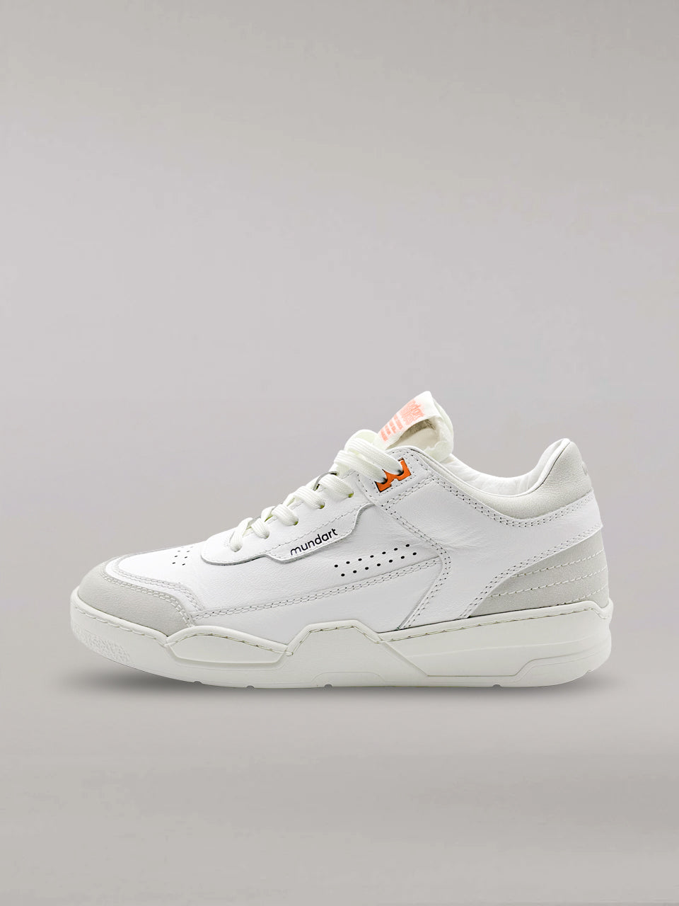 Sneaker Boa Mid Cut - White/Orange - Made in Portugal – mundart studios